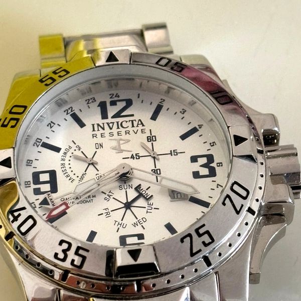 New Invicta 6107 GMT Alarm Mens Reserve Excursion Swiss Quartz 200 m W ...
