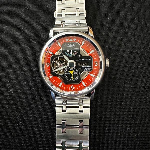 vintage Orient Star Retro Future Airplain Orange Mens Watch. Excellent ...