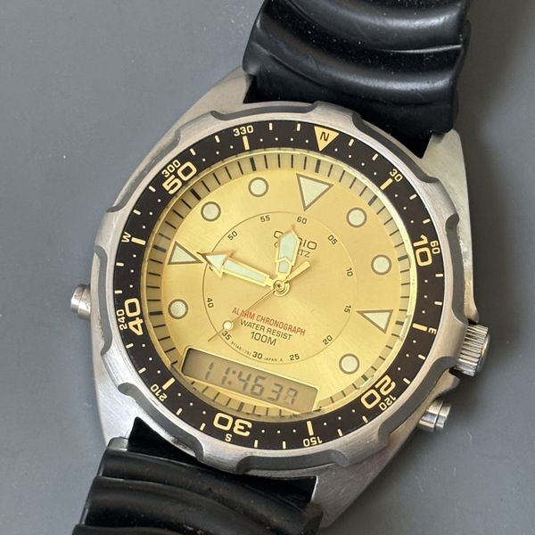 Vintage Casio Arnie AMW-320C Analog Digital Quartz Menâ s Watch ...