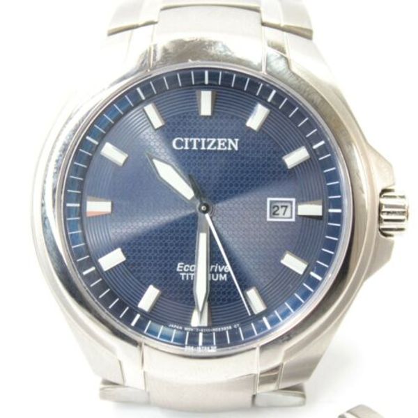 Mens Citizen Eco Drive Titanium E111 light powered solar wrist watch ...