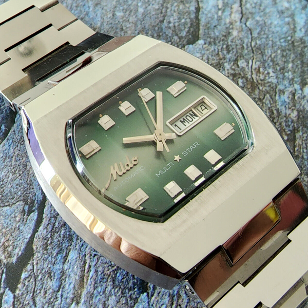 NICE VINTAGE MIDO MULTI STAR TV SHAPE AUTOMATIC DAY DATE DRESS GENT ...