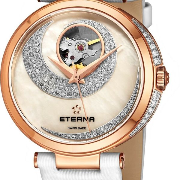 Eterna Women's Grace White MOP Dial White Satin Automatic Watch 2943.60 ...