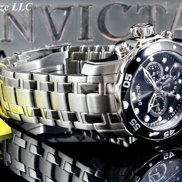 NEW Invicta Men Pro Diver Scuba VD53 Chronograph Stainless St. BLACK ...