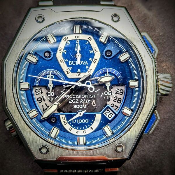 Bulova Precisionist Chronograph Blue Men's Watch - 96B349 | WatchCharts ...