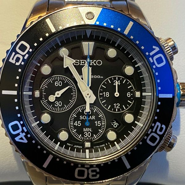 Seiko Prospex Solar Chronograph Diver SSC017 SSC017P1 SSC017P *With ...