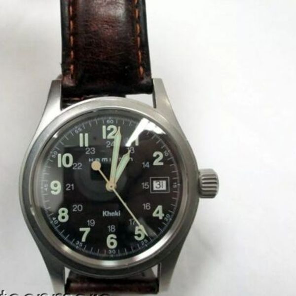 MODERN HAMILTON KHAKI MILITARY FIELD QUARTZ DATE WRIST WATCH 6361 MENS ...