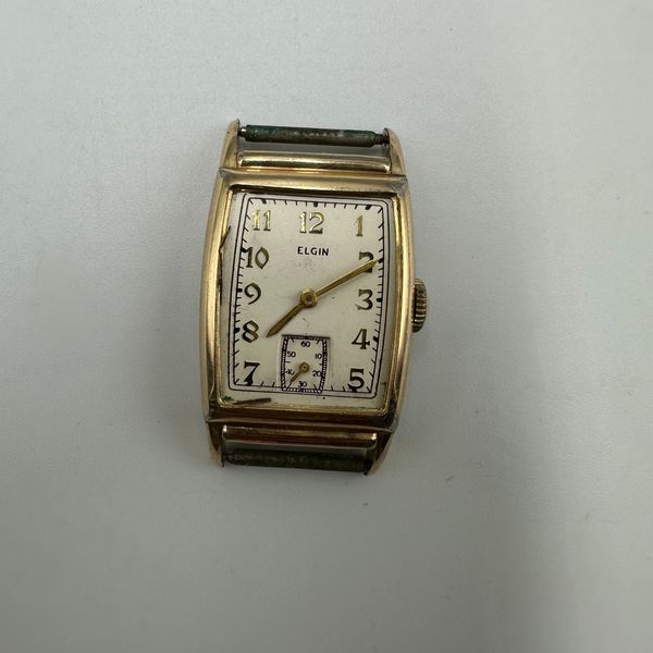 Vintage Elgin Tank Watch 10K Gold Filled Case Only No Crystal Manual ...