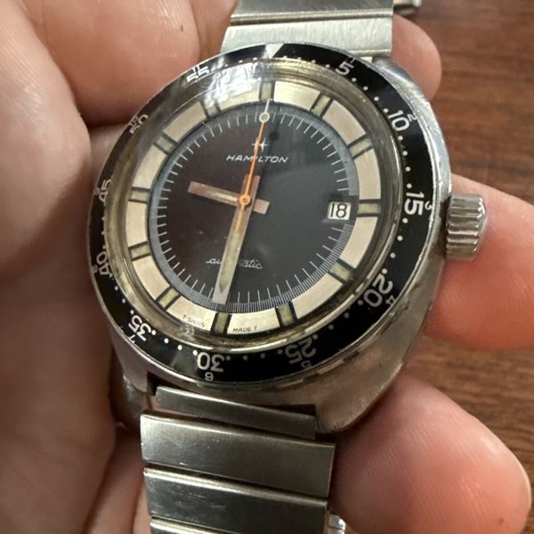 Hamilton Pan Europ automatic Aqua Diver watch 64065-3 600ft 694a ...