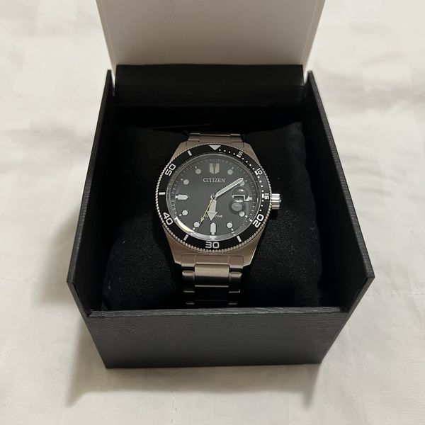 Citizen Eco-Drive Sports Black Dial Stainless Steel Men's Watch AW1760 ...