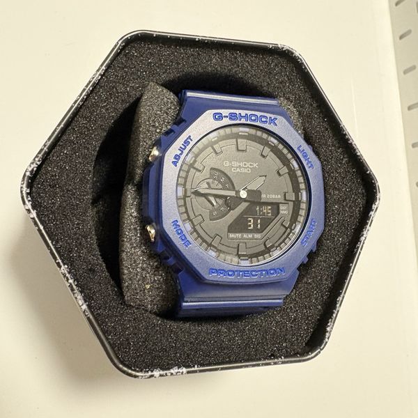 Casio G-Shock Carbon Core Guard Navy Blue GA-2100 Men's analogue ...