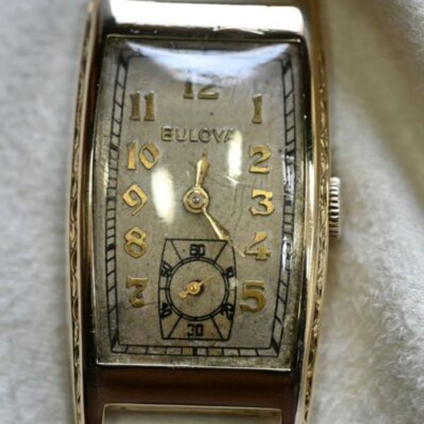Bulova 10k Gold Filled, Rectangular watch, Runs! circa. 1930's ...