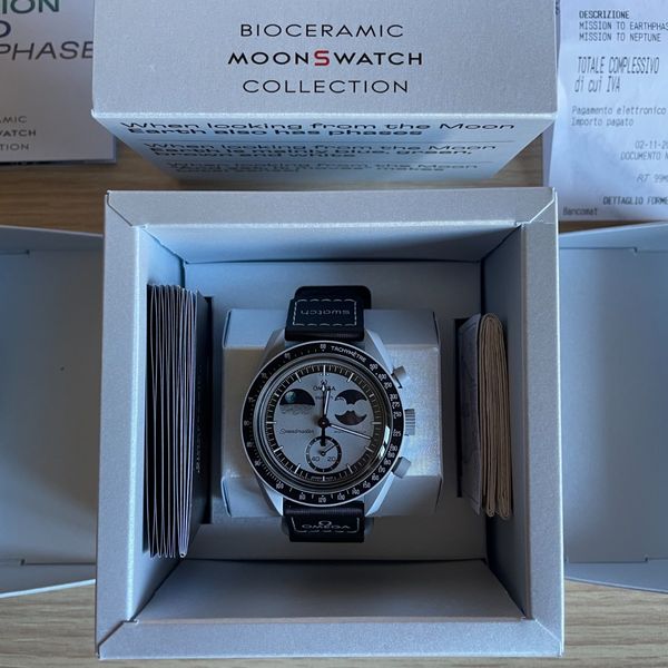 Omega x Swatch Bioceramic MoonSwatch "Mission to Earthphase" NUOVO NEW ...