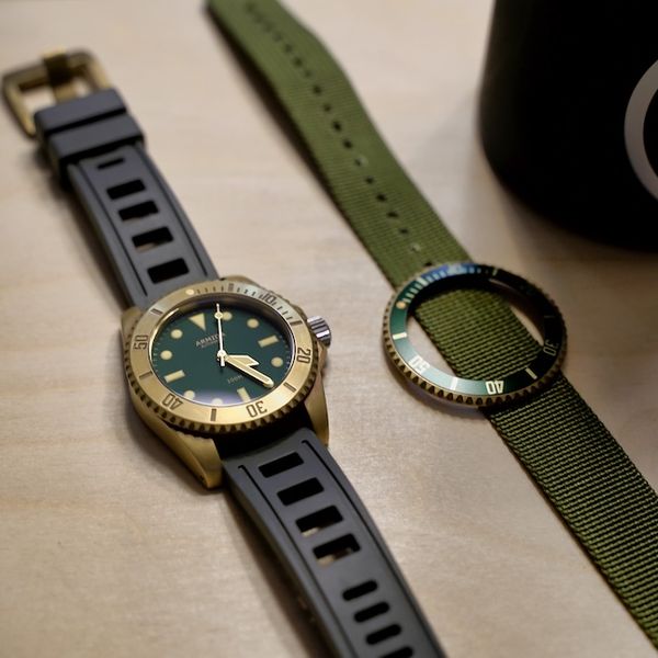 FS: Armida A8 Brass Dive Watch - Vintage Green - No Date | WatchCharts ...
