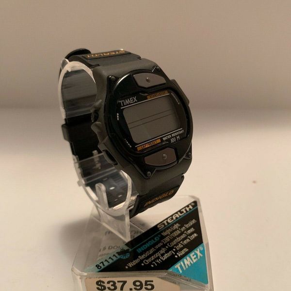 Timex Stealth Indiglo Mens Digital Watch 87111 Alarm New Water ...