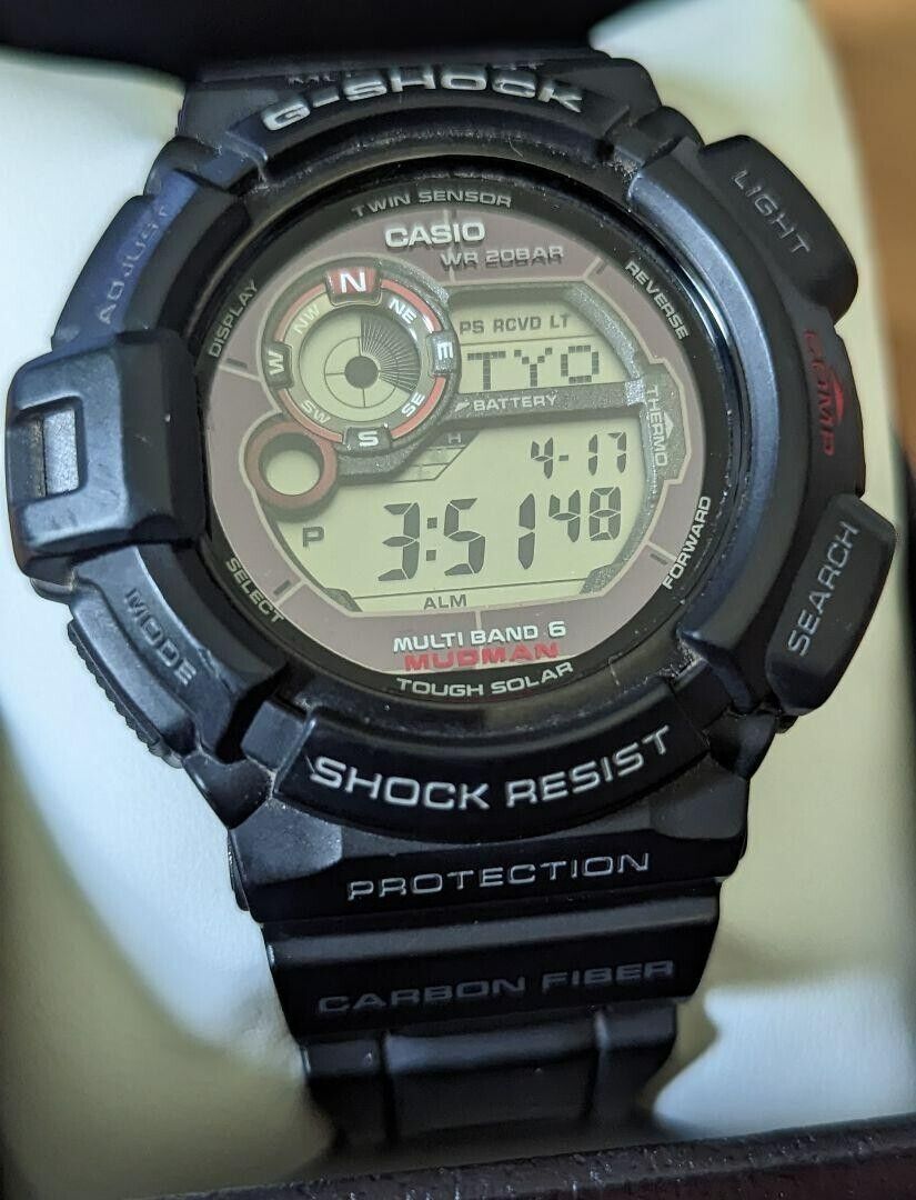 CASIO G-Shock Mudman GW-9300 Black Solar Atomic Radio Men's Watch Used ...