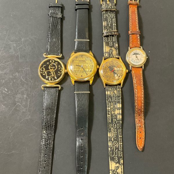 Vintage Watches Lot of 9 1980s-90s Untested Puegeot Guess Others Unisex ...