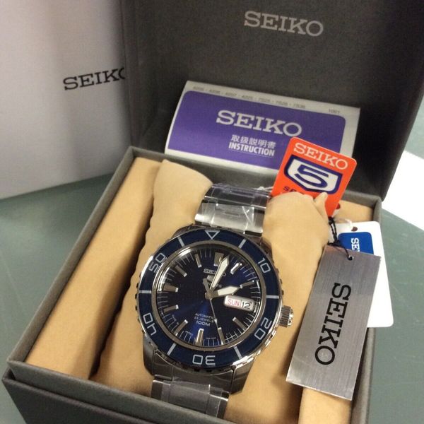 Seiko 5 Sports Men's Stainless Steel Watch - SNZH53J1 Automatic Blue ...