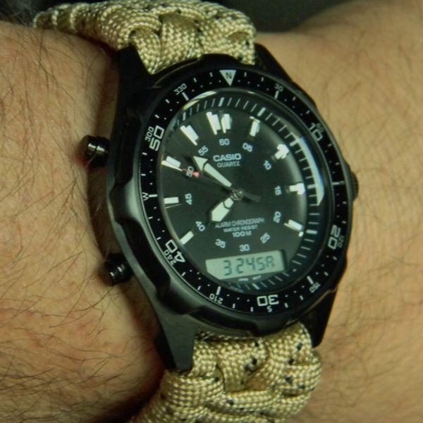 Reduced! CASIO AMW320B-1AV with Custom Paracord Band | WatchCharts ...