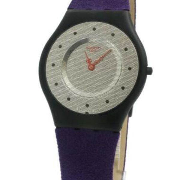 New Swiss Swatch Honeycomb Skin Purple Suede Leather Watch 40mm SFB144 ...