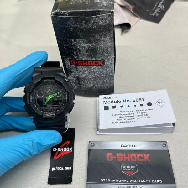 Casio GA100C-1A3 Men's G-Shock Black Ana-Digi Dial Black Resin World Time Watch | WatchCharts ...