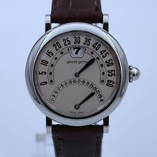 Gerald Genta Double Retrograde Jump Hour 36mm Auto Steel G.3734 Selling As-Is | WatchCharts ...