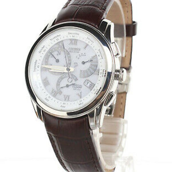 NEW CITIZEN ECO DRIVE MEN'S PERPETUAL CAL. CALIBRE 8700 LEATHER WATCH ...