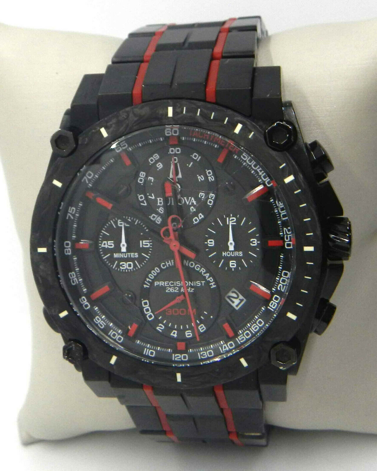 BULOVA PRECISIONIST CHRONOGRAPH BLACK CARBON FIBER DIAL MEN'S WATCH ...
