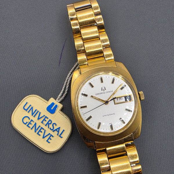 Universal Geneve Unisonic Gold Mens Watch Never worn Reference 8704/1 ...