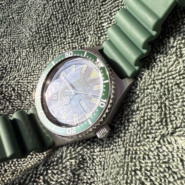 Citizen NY0121-09X Men's Promaster Diver Automatic Watch, Green Dial ...