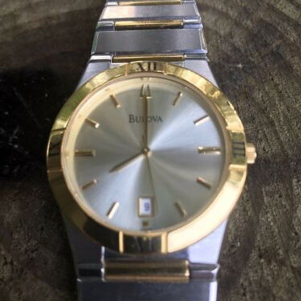 Bulova Mens Classic Two Tone Gold Stainless Steel Watch C9671360 Needs ...
