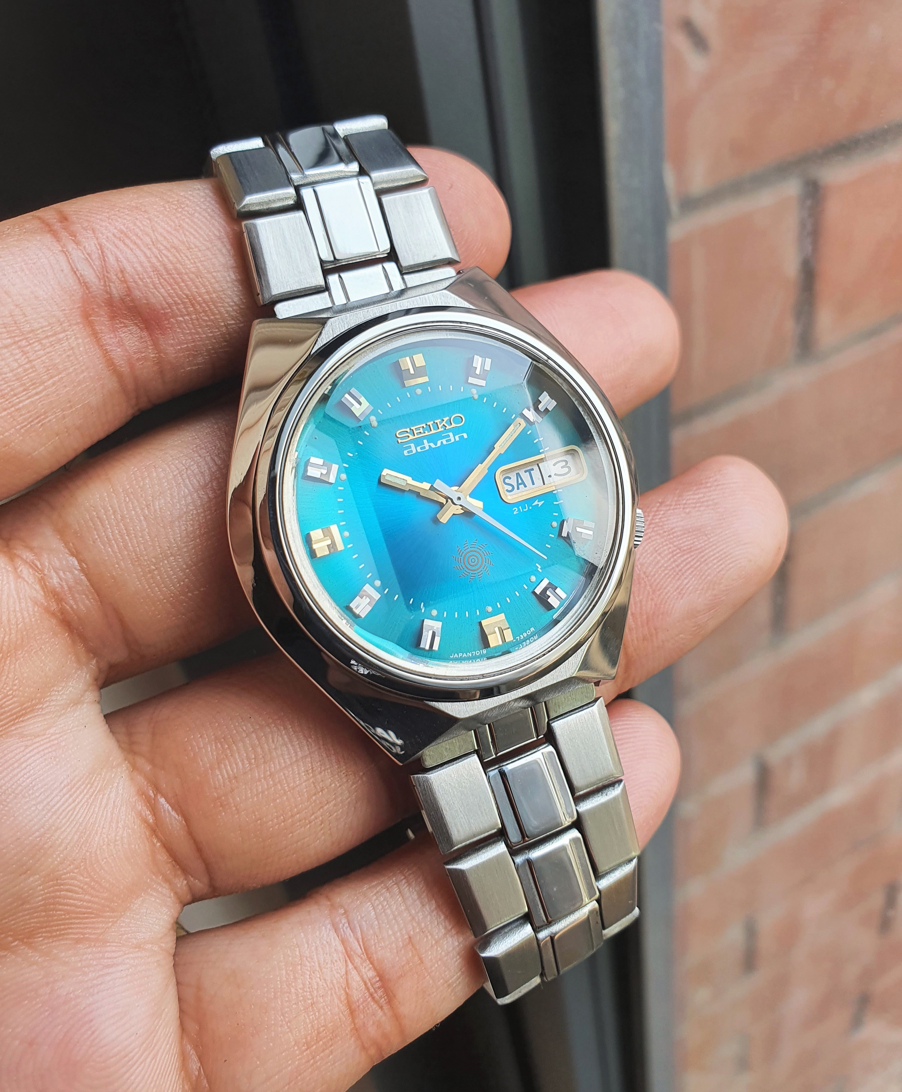 [WTS] Seiko 1973 Advan Cyan Blue Palette SERVICED JDM Faceted Crystal ...