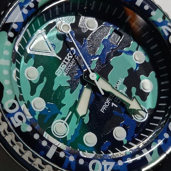 Seiko Ceramic US Navy Blueberry Camouflage Automatic Divers Date Watch ...