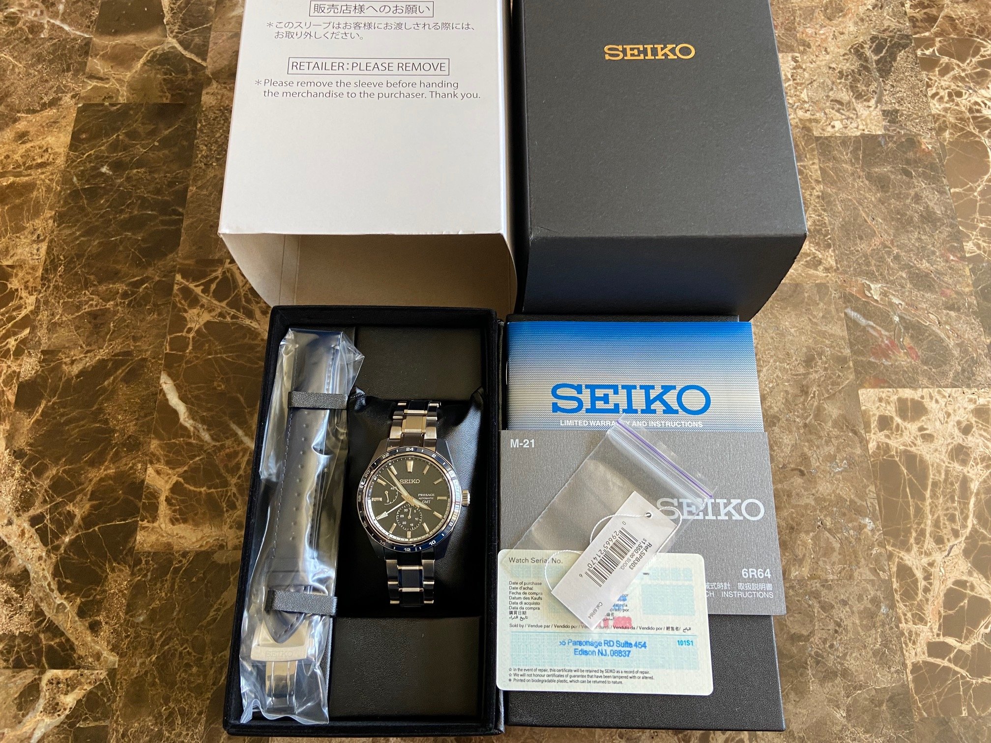 [$950 USD] Seiko Presage Sharp Edge GMT LE SPB303 Blue Dial | WatchCharts