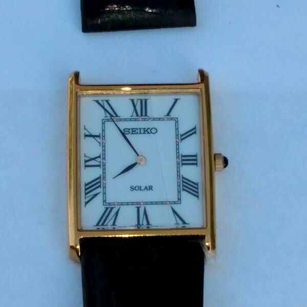 Men's Classic Style Seiko Solar Tank Watch V115-0BCO | WatchCharts ...