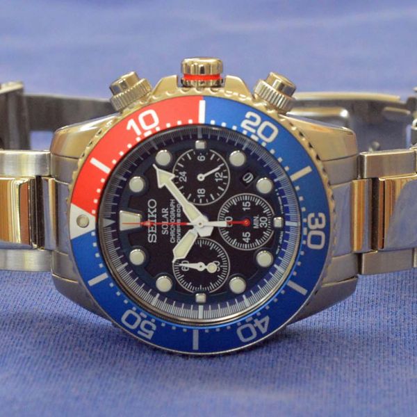 SOLD: Seiko SSC019 Solar Pepsi Chronograph, WR 200 Meters | WatchCharts ...