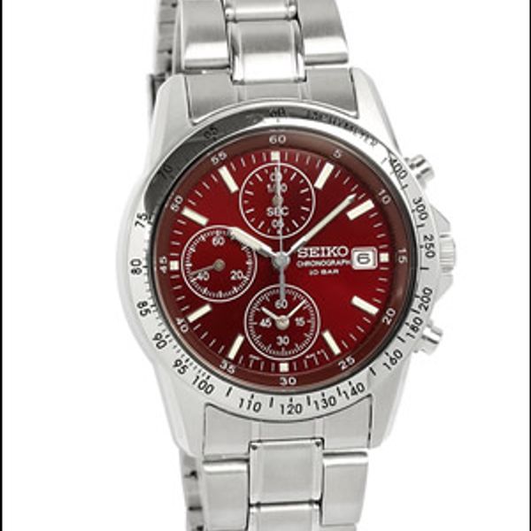 SEIKO SEIKO SPIRIT SBTQ045 Chronograph Men's Watch 10 BAR Red New in ...