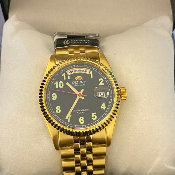 Very Rare Orient President Oyster Automatic Sapphire Crystal Gold Day ...