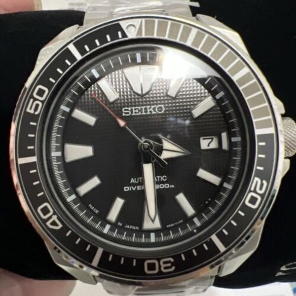 Seiko Prospex Samurai Diver Black Dial Stainless Automatic Watch Srpf03