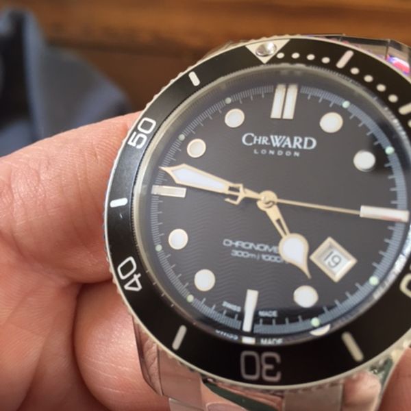 SOLD: REDUCED Christopher Ward Trident C60 Black COSC Watch with Boxes ...