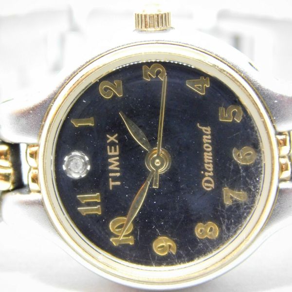 Timex Diamond Two Tone Quartz Analog Ladies Watch Sz. 5 3/4 ...