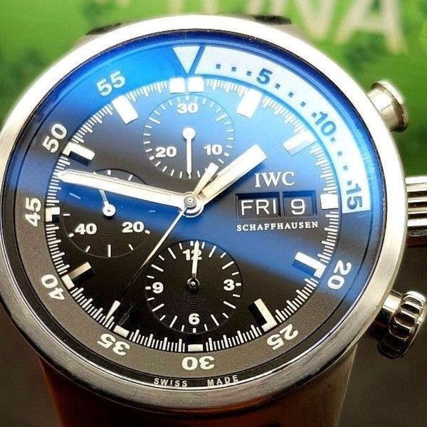 IWC SCHAFFHAUSEN AQUATIMER AUTOMATIC CHRONOGRAPH TITANIUM BLACK DIAL ...