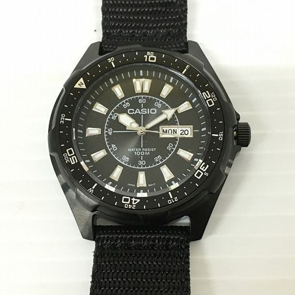 [Used / Working] CASIO Casio AMW-110 Watch Analog Date Quartz Nylon ...