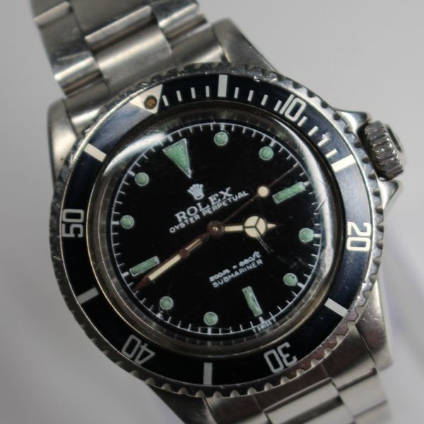Vintage 1974 Rolex Submariner 5513 Men's Wristwatch Black Dial / Bezel ...