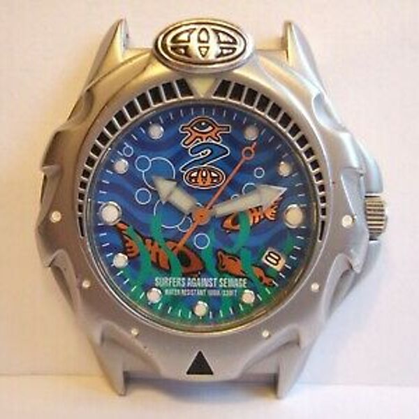 VERY RARE Vintage '90's Men's Animal W027 SURFERS AGAINST SEWAGE Watch ...