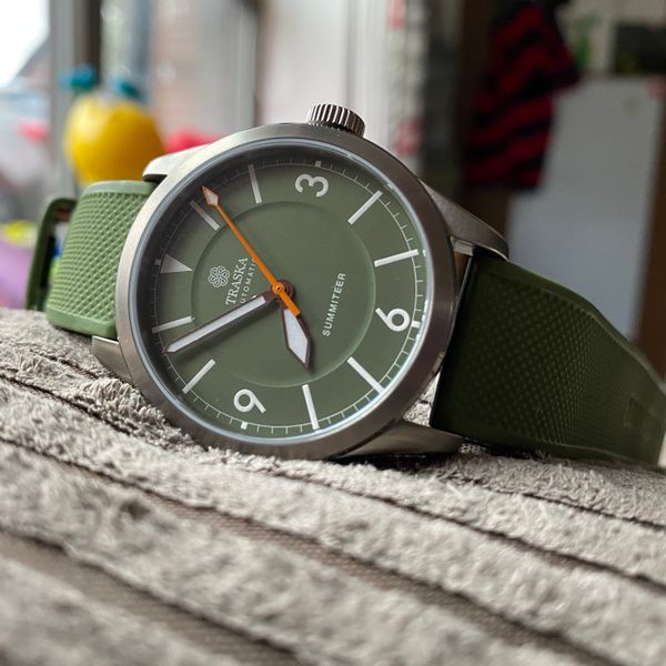 Traska Summiteer Sage Green. LNIB UK | WatchCharts Marketplace