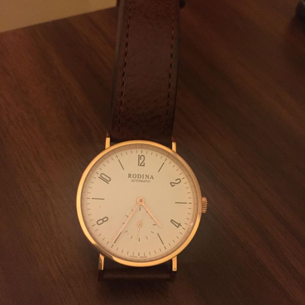 [WTS] Rodina Bauhaus with yellow gold colored case | WatchCharts