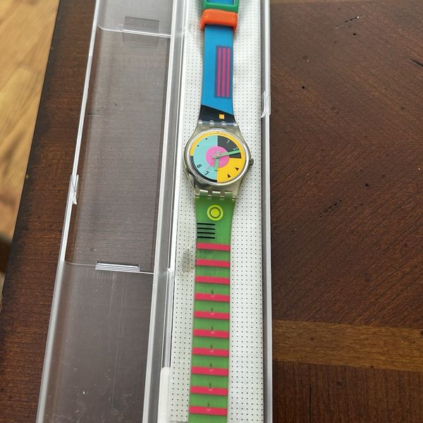 ORIGINAL 1980â s SWATCH NEON HOT RACER Unisex watch SWISS MADE - NEW ...