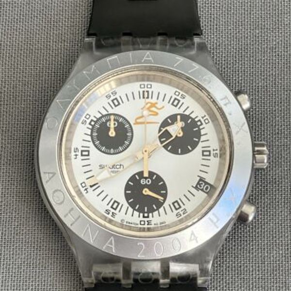 Swatch Irony Diaphane Swiss Made Quartz Chronograph Watch. 2004 Olympic ...