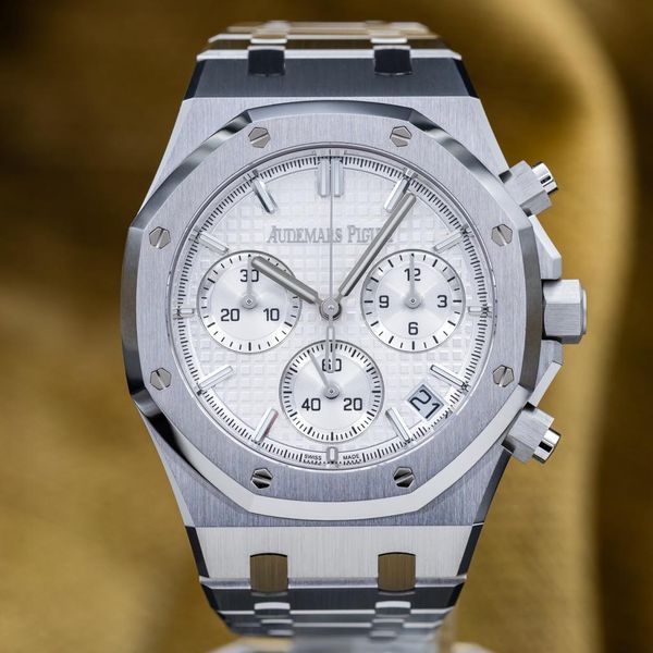 FSOT: Audemars Piguet Royal Oak Chronograph Silver White Dial 41mm AP ...