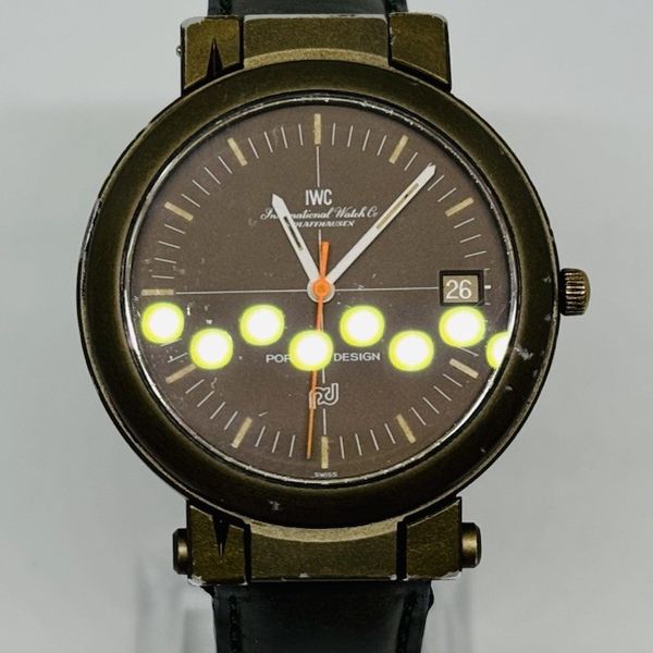 Rare Vintage IWC IW3510 Porsche Design Compass Automatic Olive Green ...